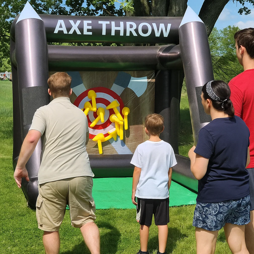 Outdoor-Ready Inflatable Axe Throwing Rental in Milan, NY